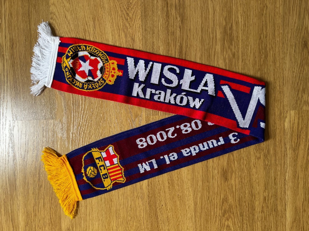 Pamiątkowy szalik Wisła Kraków vs FC Barcelona | Skawina | Licytacja na ...