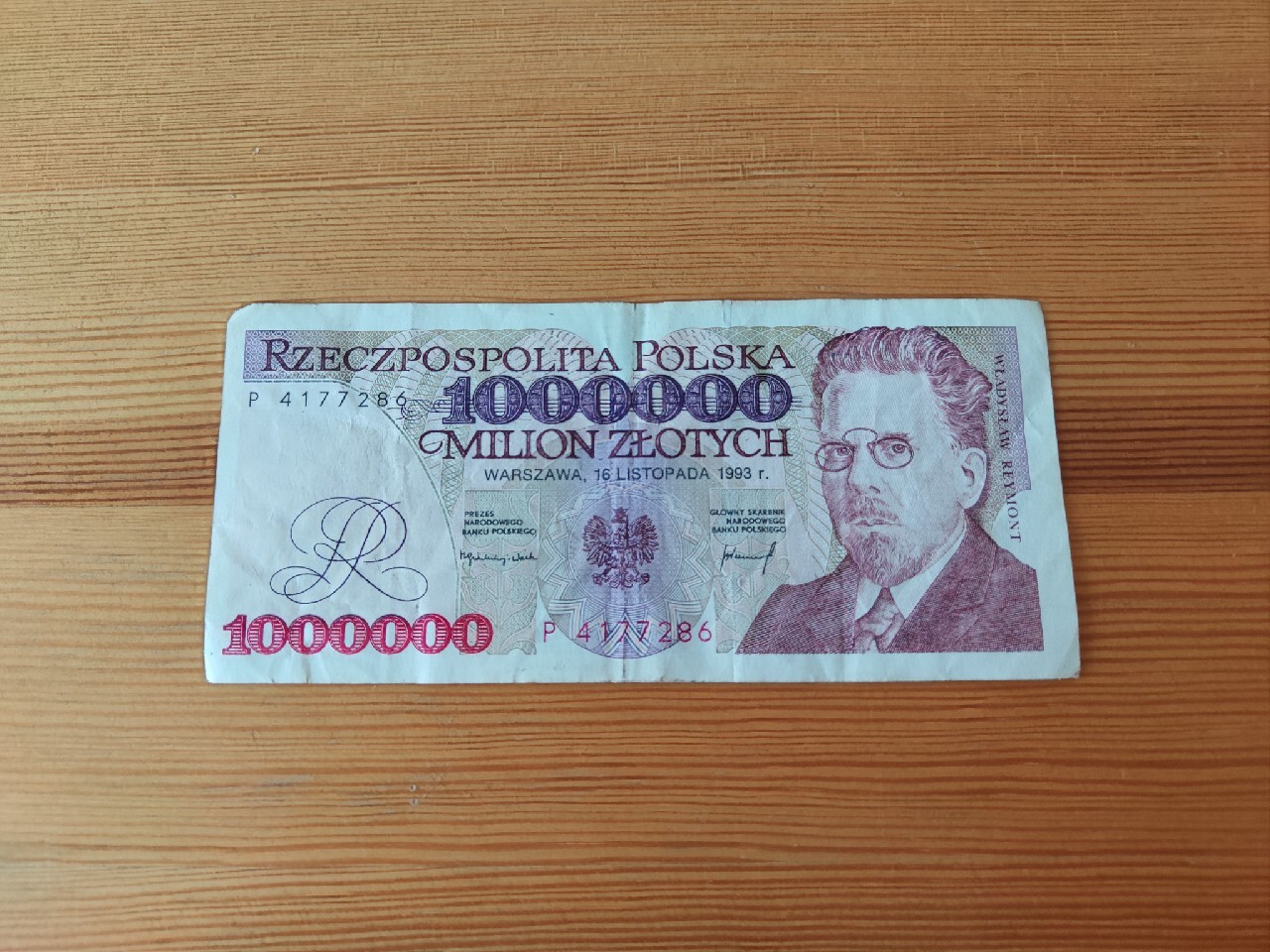 Banknot milion 1000000 złotych PRL Reymont seria P | Siedlce | Kup ...