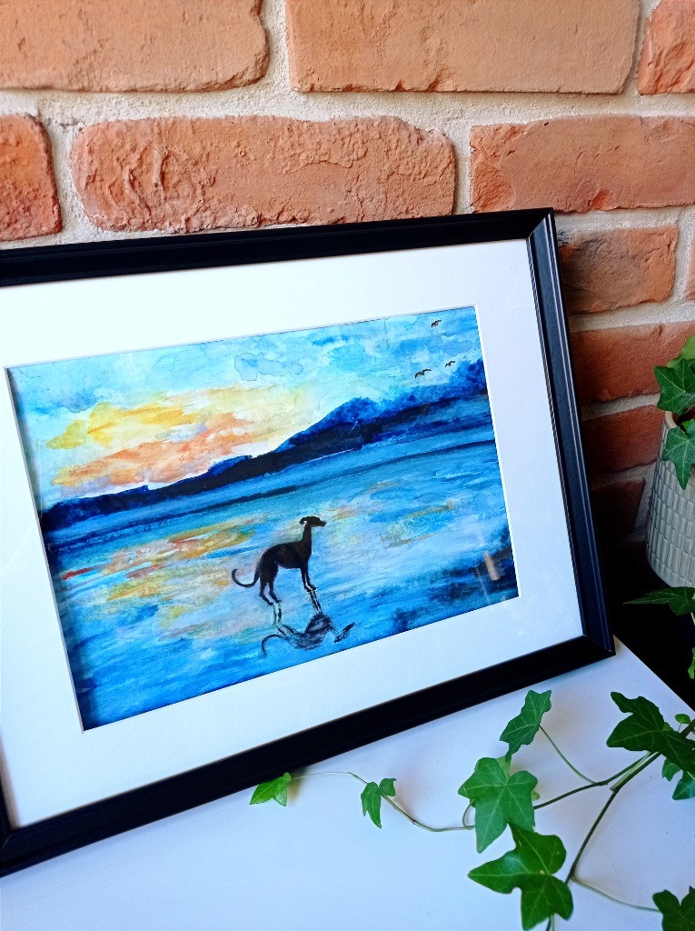 Ola Skowron "Chart" akwarela - pies,chart,woda | Szczecin | Kup teraz ...