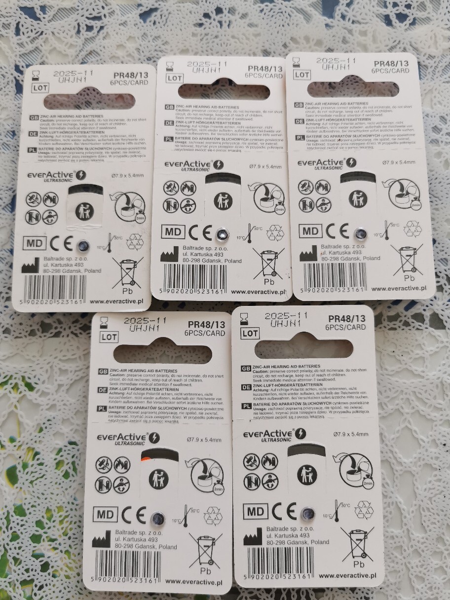 Baterie do aparatu słuchowego PR48/13 | Lublin | Ogłoszenie na Allegro Lokalnie