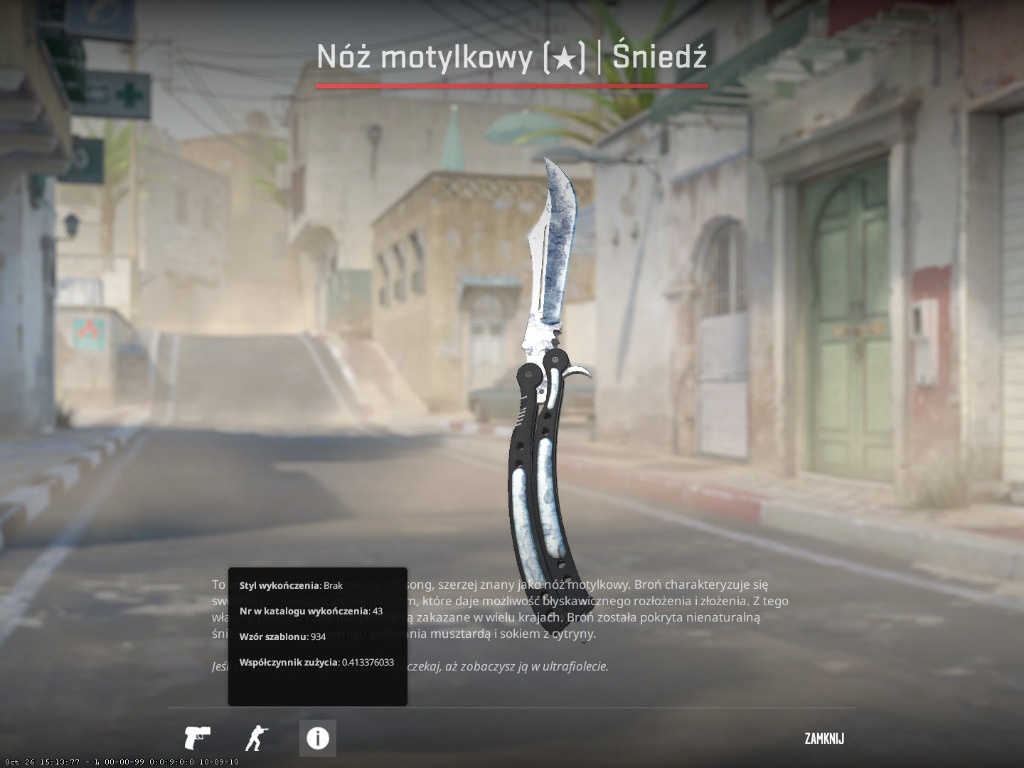 Nóż motylkowy Śniedź mocne zużycie CS2 CSGO | Tczew | Kup teraz na ...