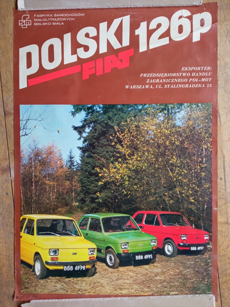 Plakat reklamowy Fiat 126p graf. Michał Talik FSM | Legnica | Licytacja ...