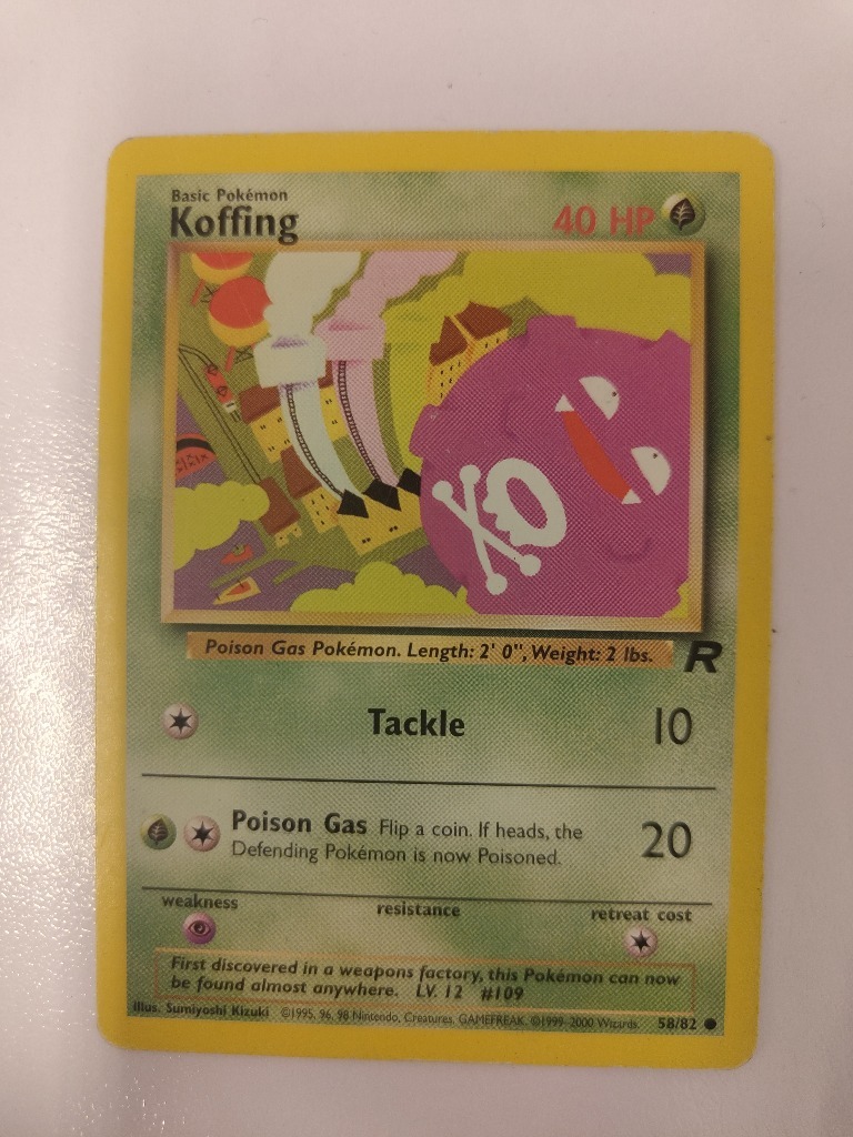 Pokemon Karta TCG koffing 58/82 Team Rocket | Izdebno Kościelne | Kup ...
