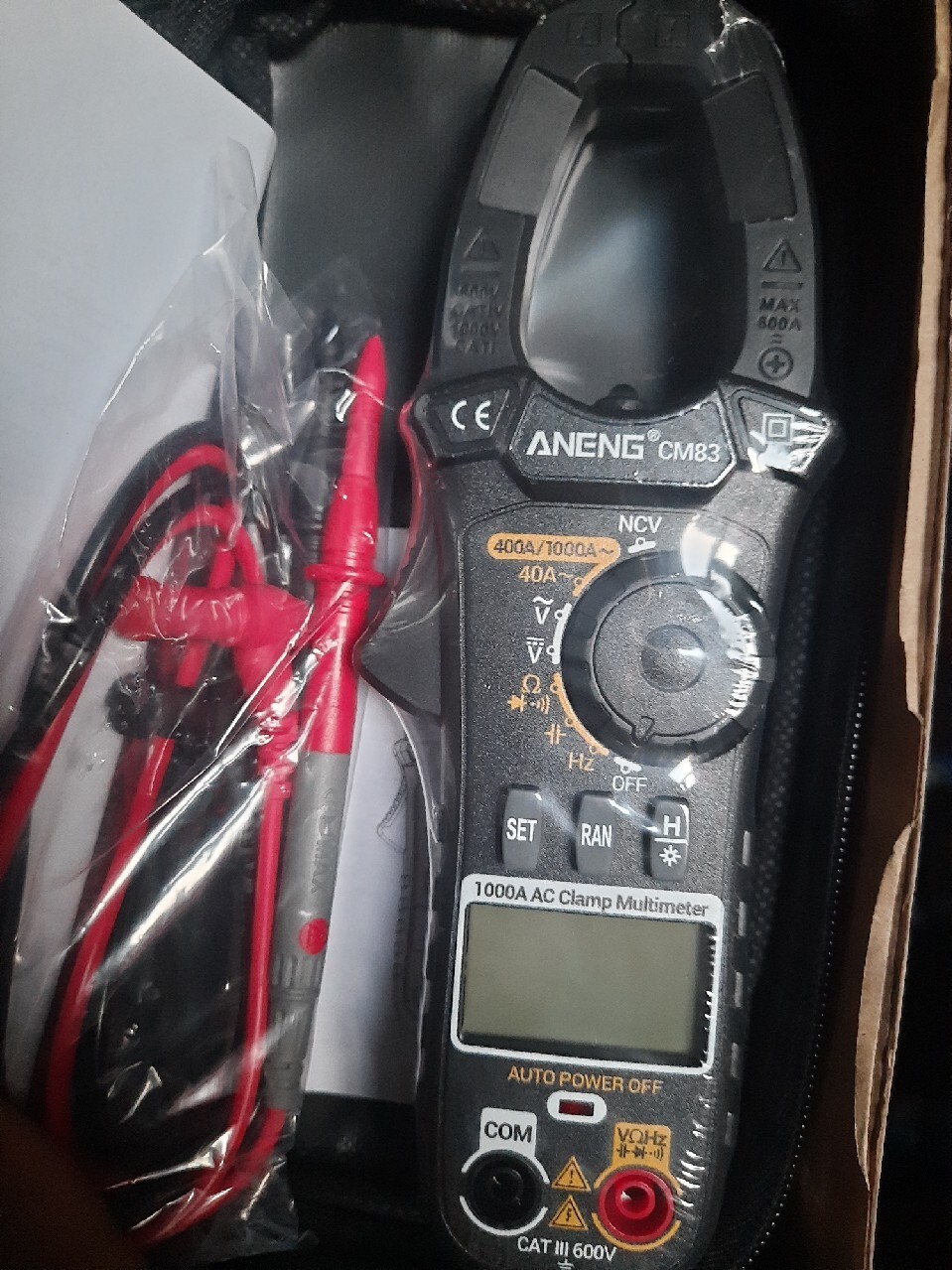 ANENG CM83 miernik cęgowy AC DC 01000A 0600V z NCV i pomiarem ...