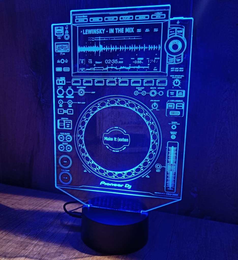Pioneer CDJ 3000 Lampka LED RGB na pilota prezent + Twoje logo i ksywa ...