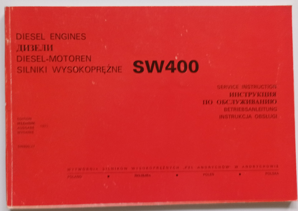 INSTRUKCJA OBSŁUGI SILNIKA SW 400 Andoria | Jodłownik | Kup teraz na ...