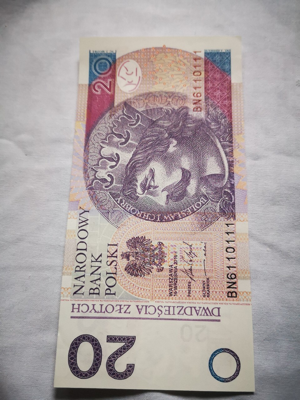 Nowy banknot 20 zł z ciekawymi numerami | Gniezno | Kup teraz na ...