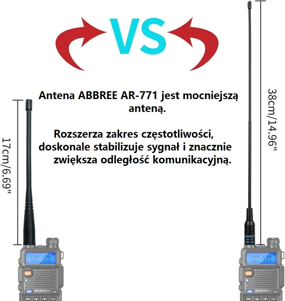 ABBREE AR771 Długa Antena Dwuzakresową Baofeng | Ełk | Kup teraz na ...