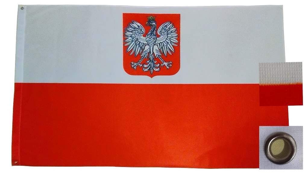 MASZT 150x90 cm Flaga Polski z Godłem PRODUCENT | Siedlec | Kup teraz ...