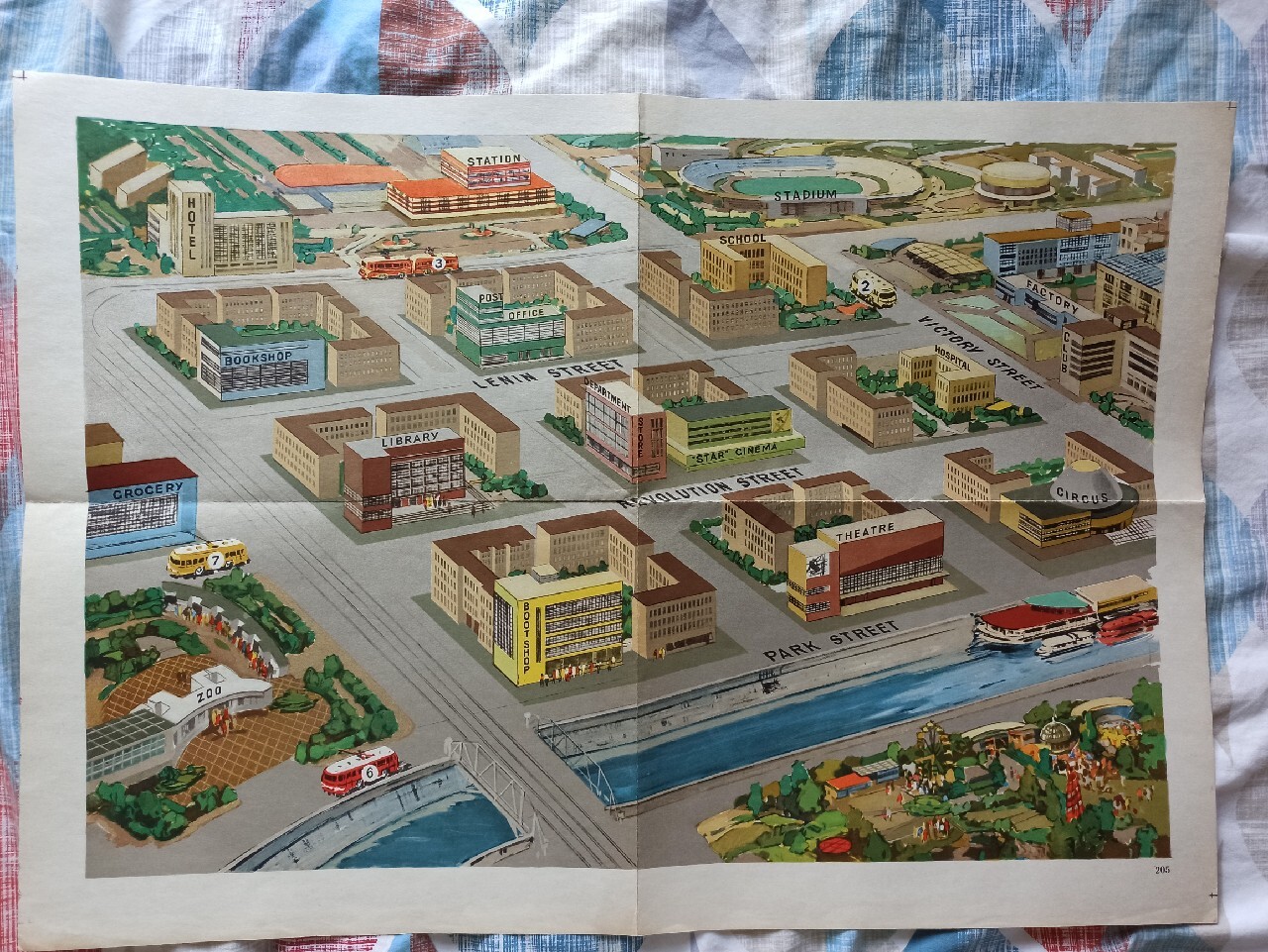 ZSRR plan miasta plakat vintage plansza edukacyjna radziecka mapa ...