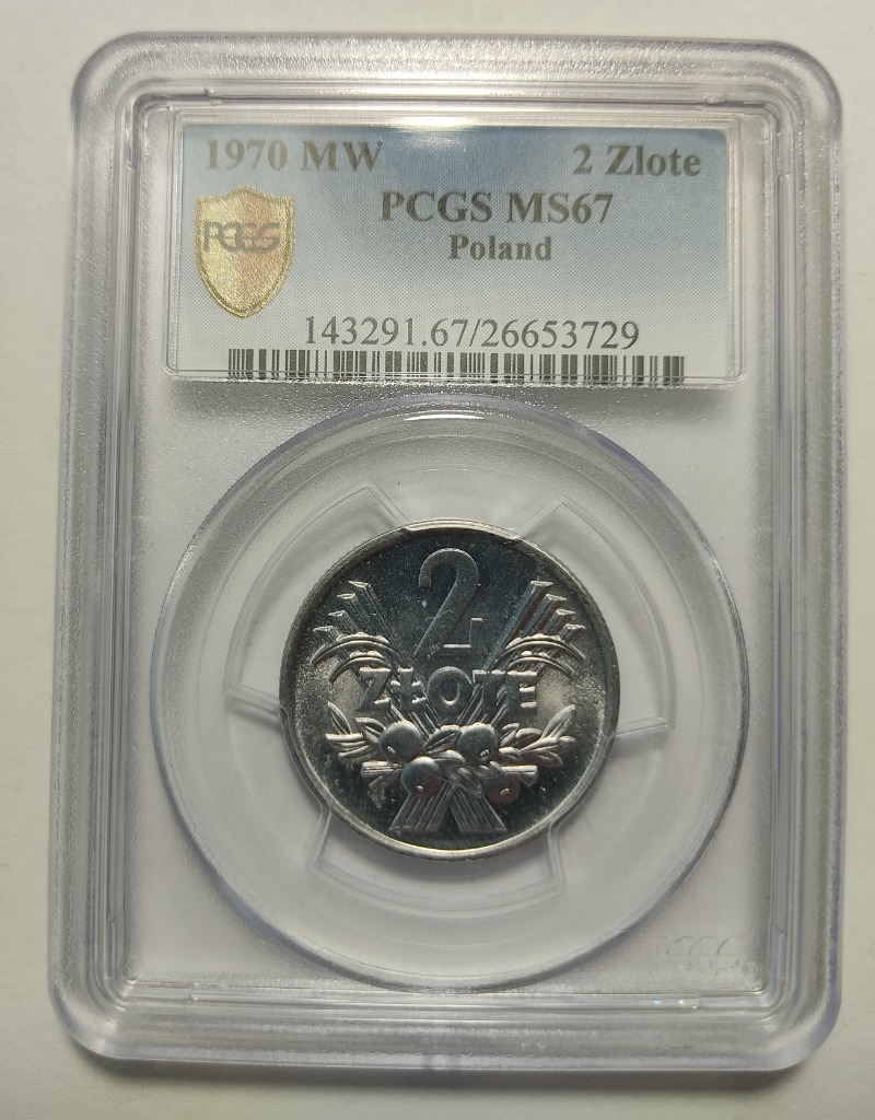 2 zł 1970 jagody, okrągła 7, PCGC MS67, grading | Lublin | Kup teraz na ...