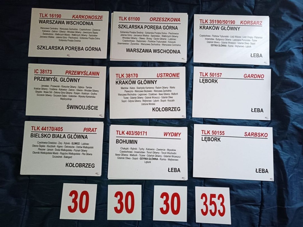TABLICE KIERUNKOWE POCIĄGÓW | WARSZAWA | Kup teraz na Allegro Lokalnie