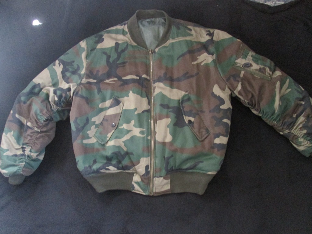 Kurtka Pilotka Wojskowa Flek Moro MilTec MA1 Flyers Woodland XL ...