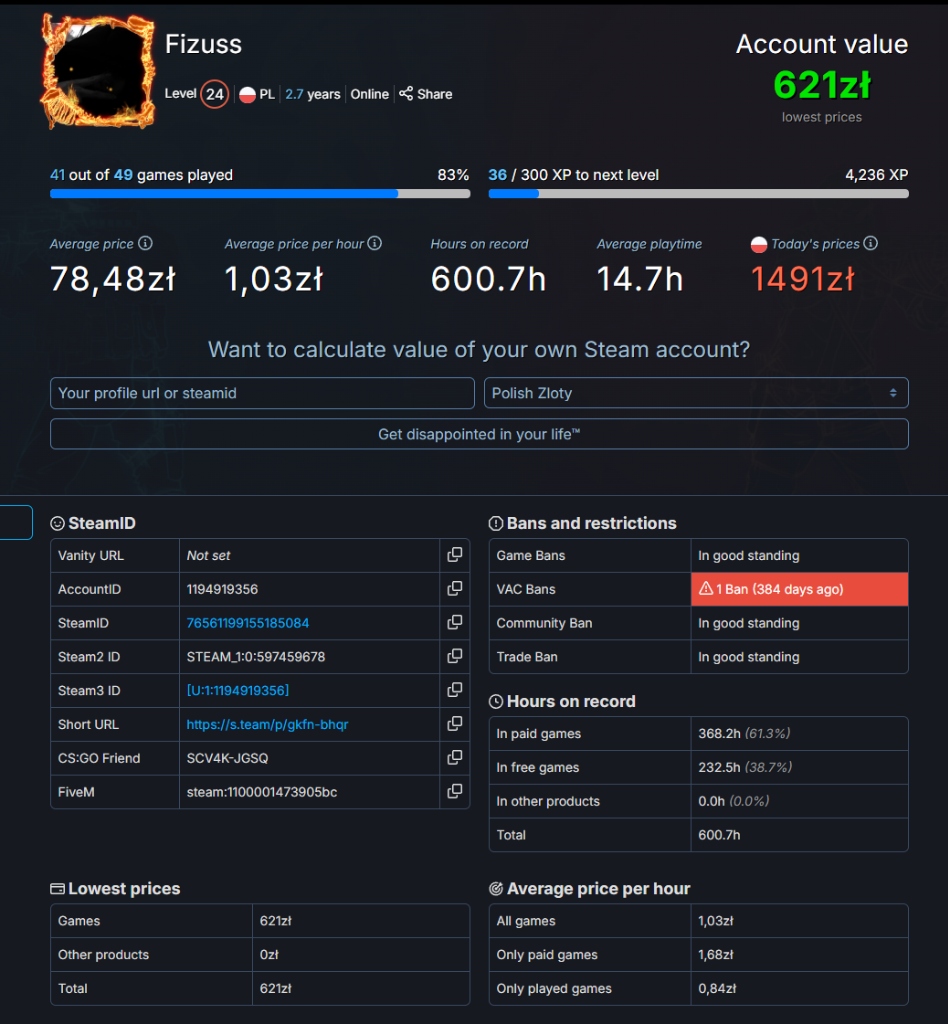 Konto Steam Vac - Niska cena na Allegro.pl