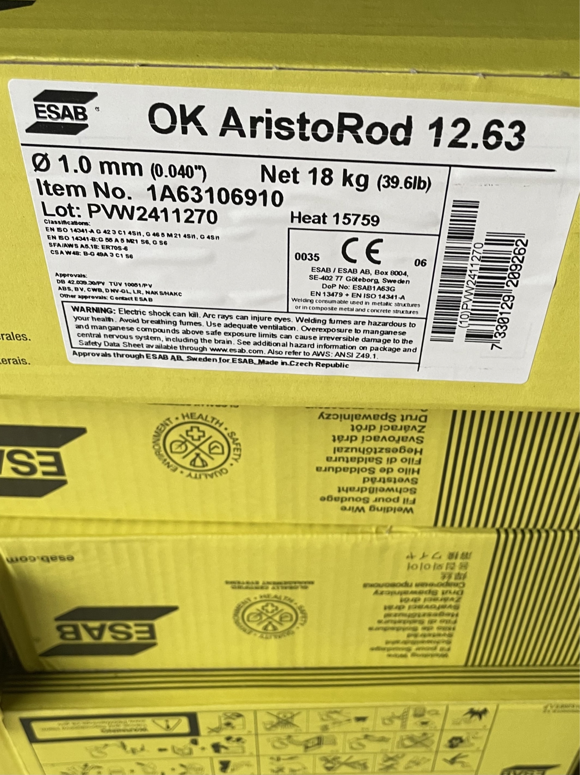 Esab drut spawalniczy OK AristoRod 12.63 1,00 mm | Warszawa | Kup teraz ...