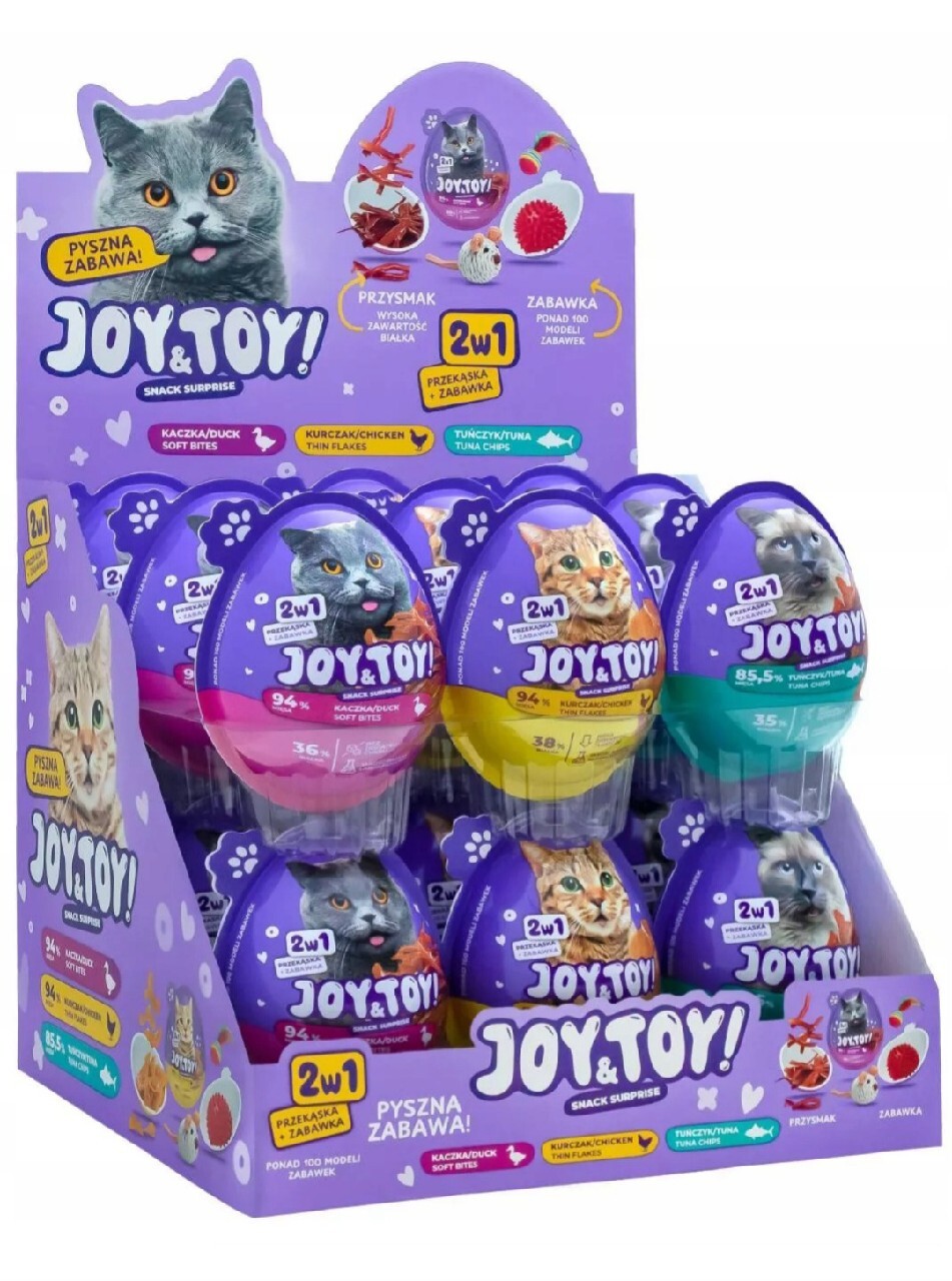 Joy Toy + Jajko Niespodzianka Przysmak Dla Kota i Zabawka Przekąska ...
