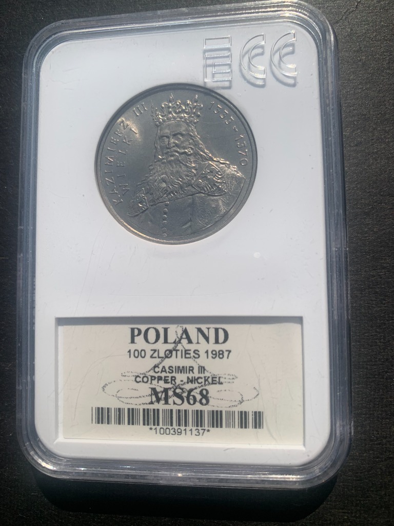 100 zł 1987 Kazimierz Wielki GCN MS68 | Krynica-Zdrój | Kup teraz na Allegro Lokalnie