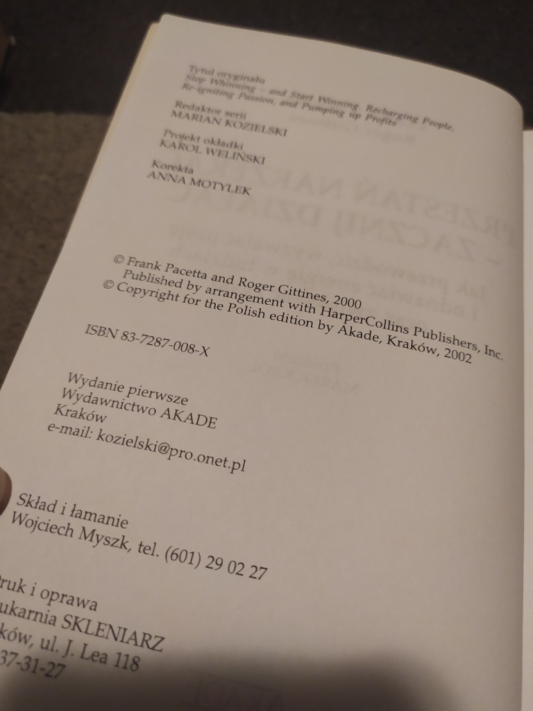 Przestań narzekać - zacznij działać Frank Pacetta | Wawelno | Kup teraz ...