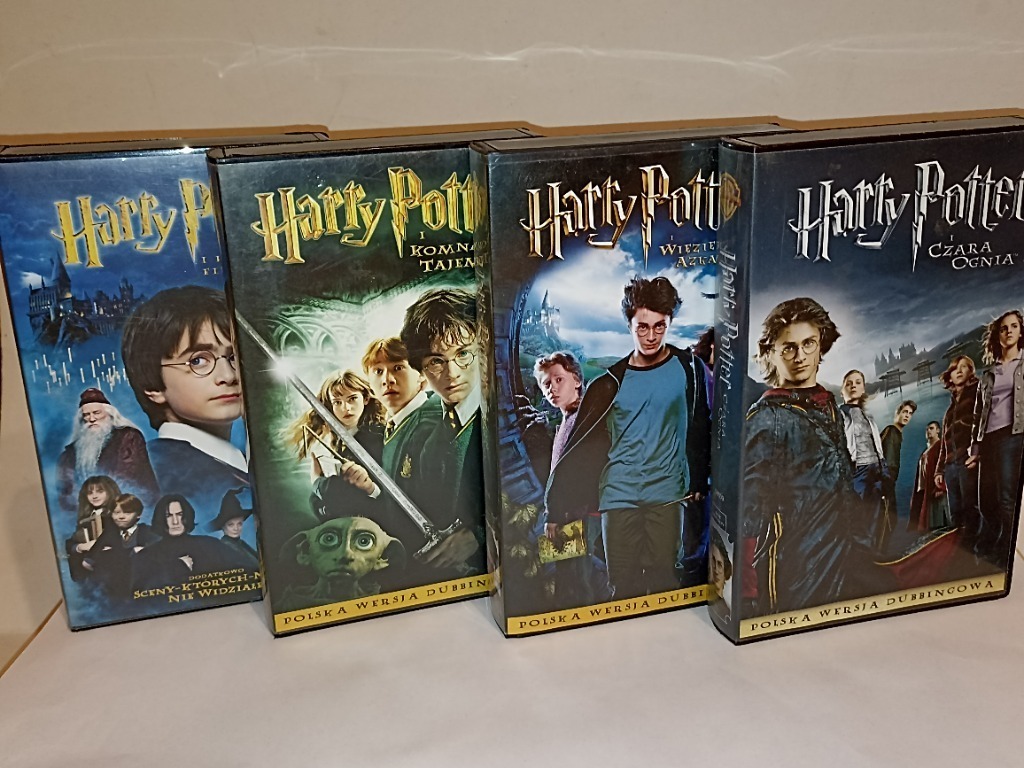 Harry Potter VHS 4 części Z ZĄBKIEM | Lwówek Śląski | Kup teraz na ...
