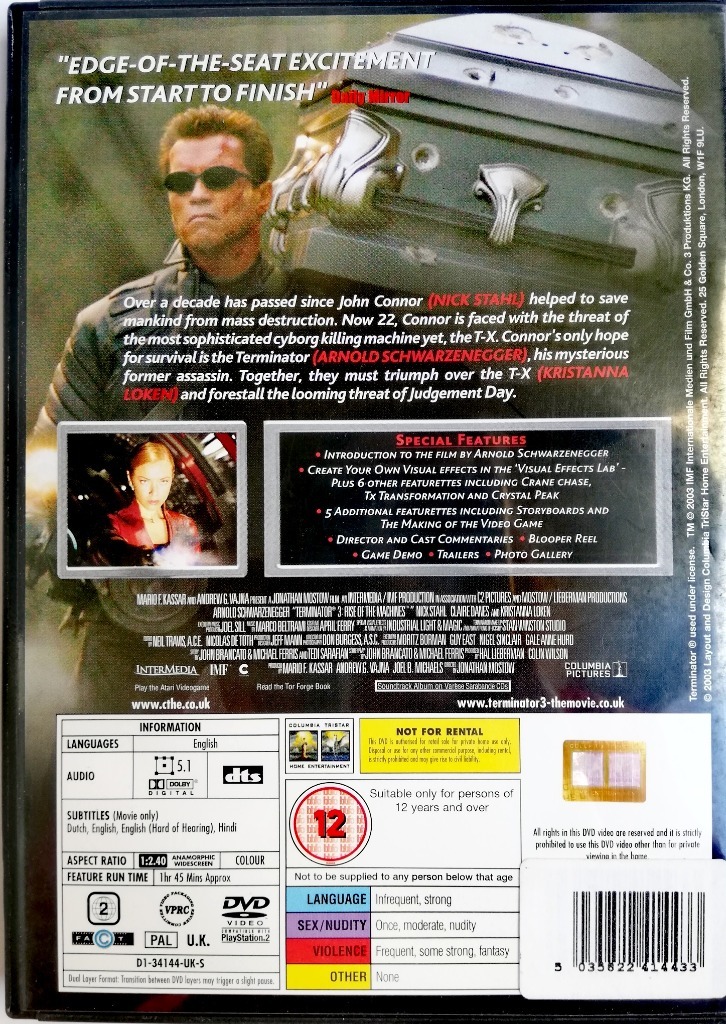 Terminator 3 The Rise of The Machines dvd ANG | Warszawa | Kup teraz na ...
