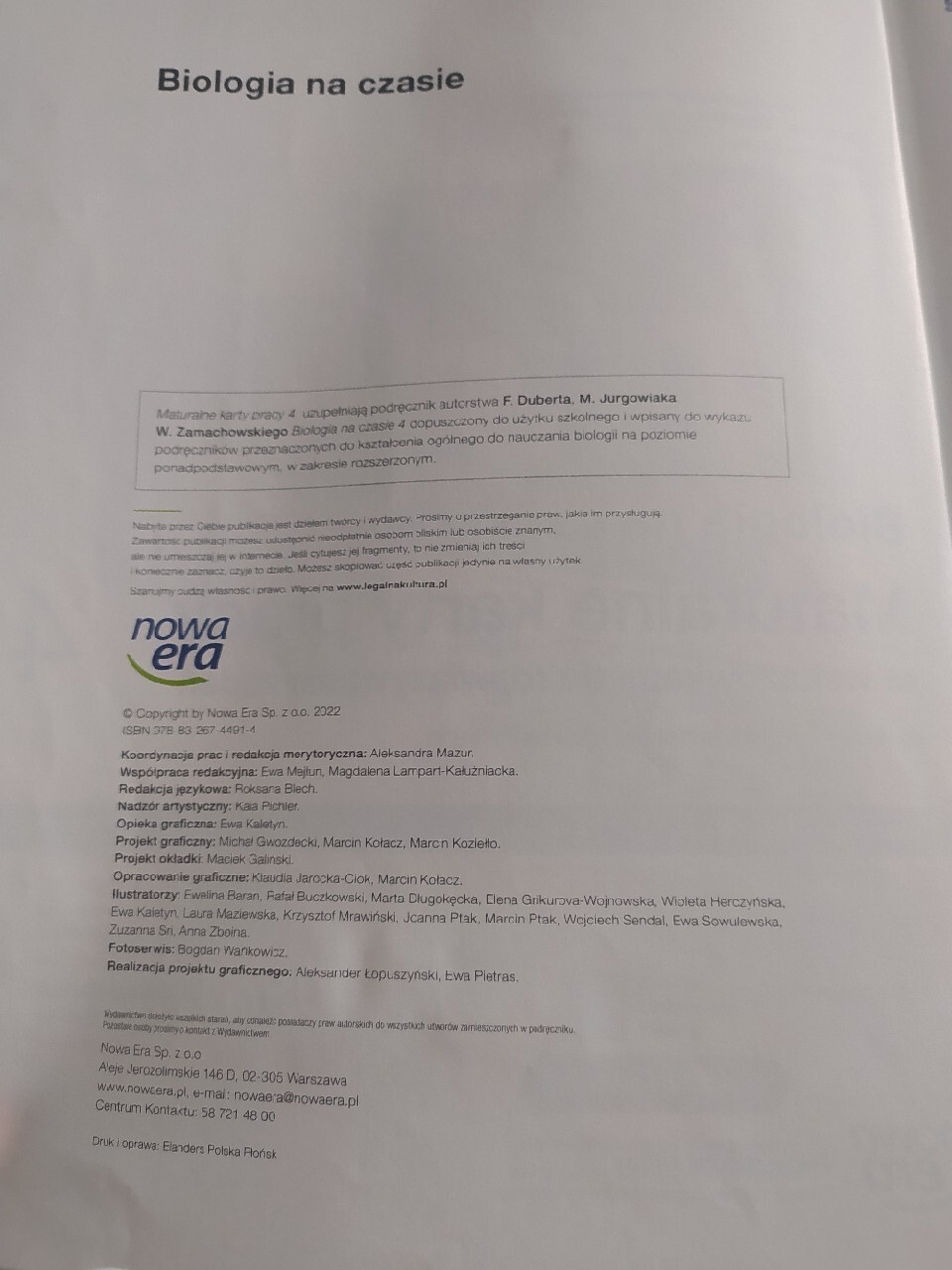 Maturalne karty pracy Biologia na czasie | Solec Kujawski | Kup teraz ...