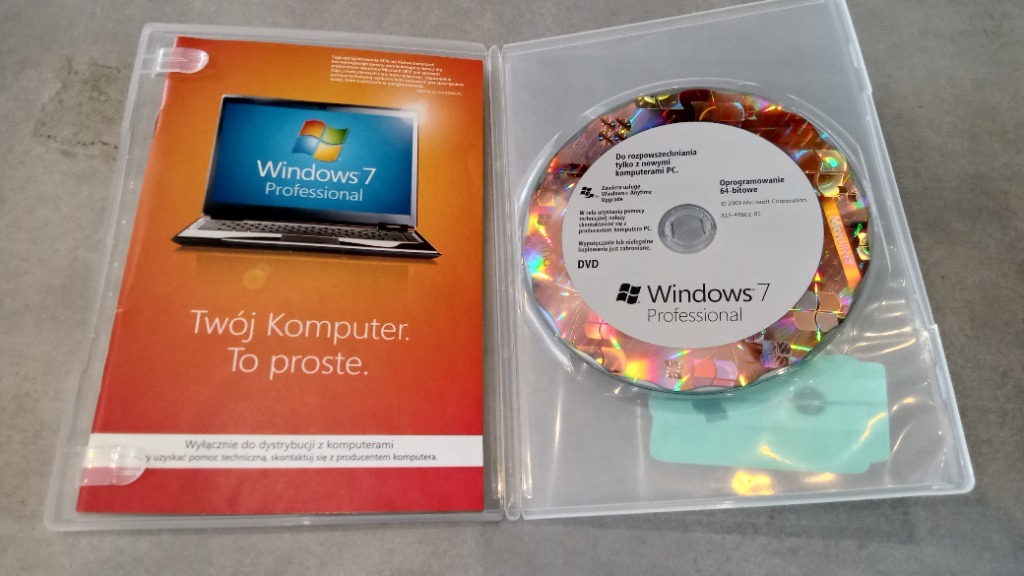 Płyta instalacyjna windows 7 pro 64 bit z kodem | Świdwin | Kup teraz na Allegro Lokalnie