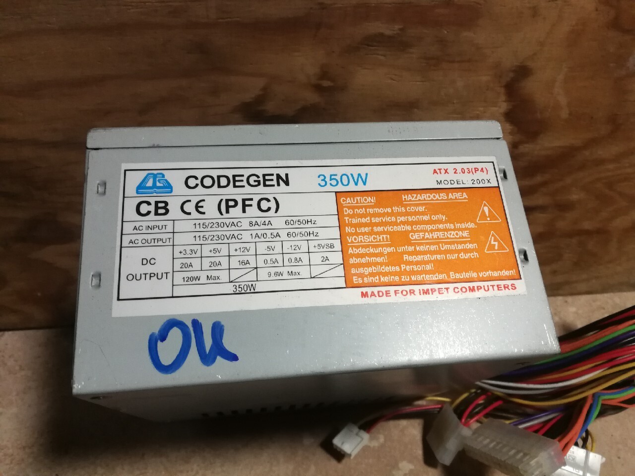 Zasilacz ATX CODEGEN 200x 350W | Jadwisin | Licytacja na Allegro Lokalnie