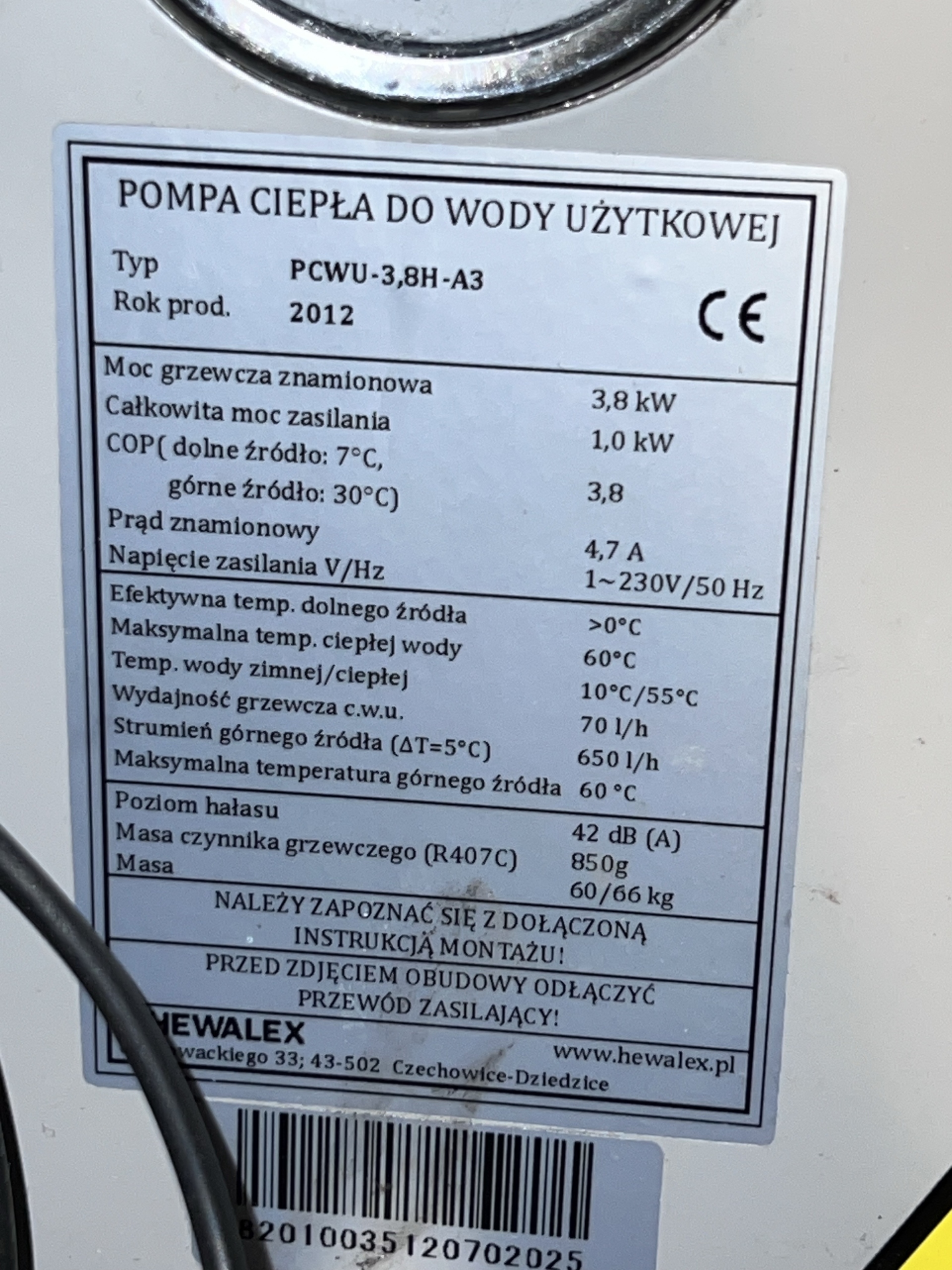 Pompa ciepła CWU Hewalex PCWU 3 8HA3 | Oświęcim | Kup teraz na Allegro ...
