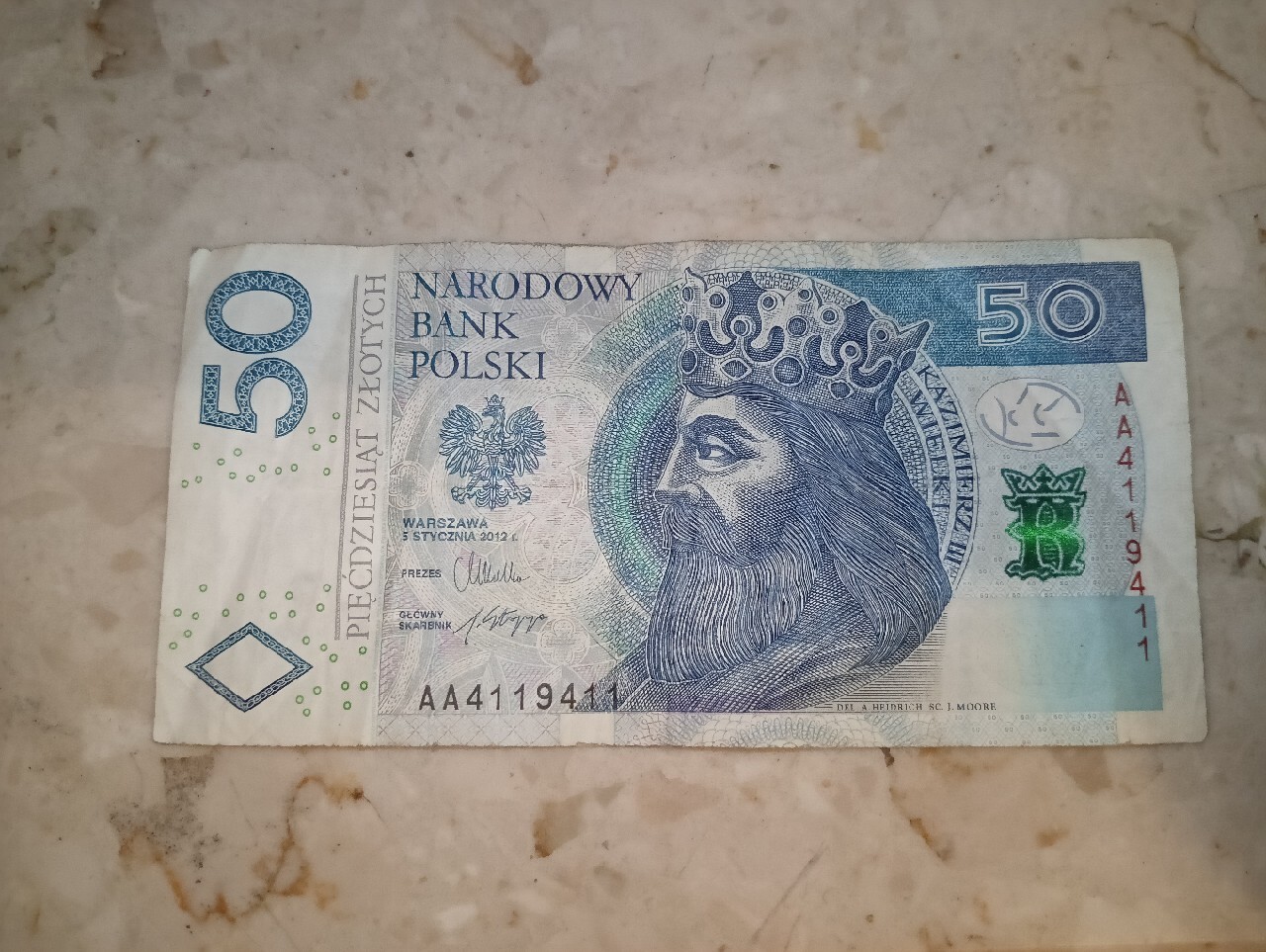 50 zł z m numerem | Gliwice | Licytacja na Allegro Lokalnie