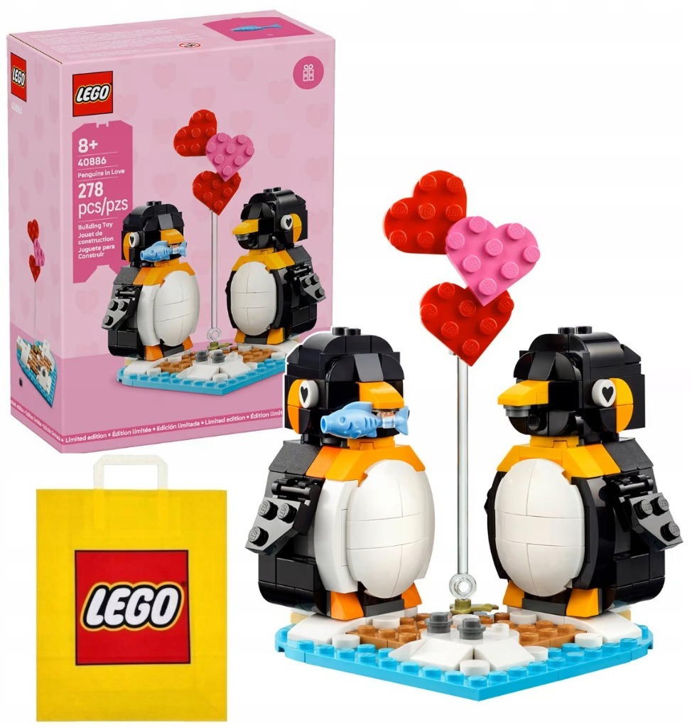 LEGO 40886 Zakochane pingwiny + torba na walentynki | Wrocław | Kup ...