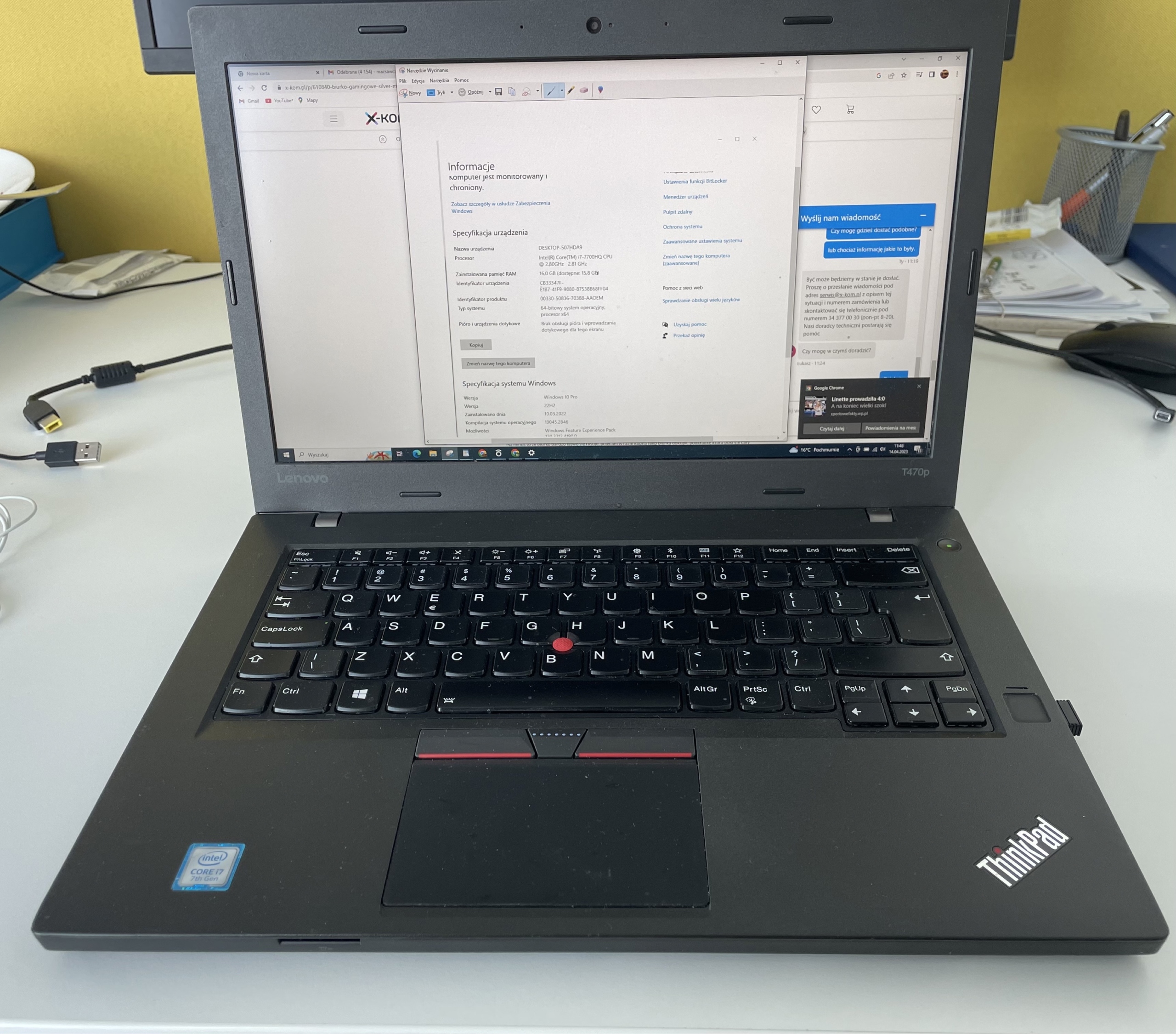 Laptop Lenovo ThinkPad T470p 16 GB/ 256 GB | Białołęka | Kup teraz na ...