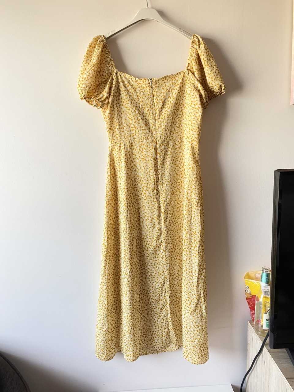 Zolta sukienka ciapki wzory rozciecie cottagecore | Łyse | Kup teraz na ...