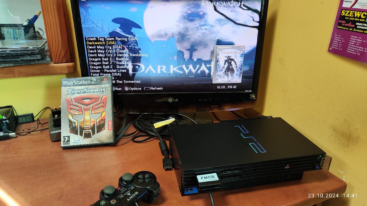 Konsola PS2 fat super stan 39004 + pad +FMCB network 500GB po spa ...