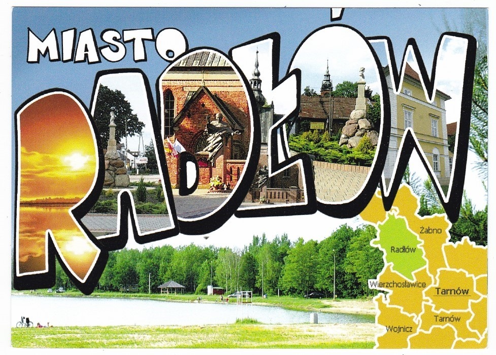 RADŁÓW powiat TARNÓW mapka pocztówka 167 | DĄBROWA GÓRNICZA | Kup teraz ...