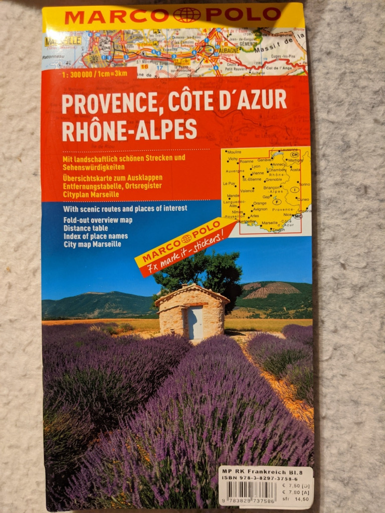 Mapa Prowansja, Lazurowe Wybrzeże, Alpy Francuskie | Czersk | Kup teraz ...