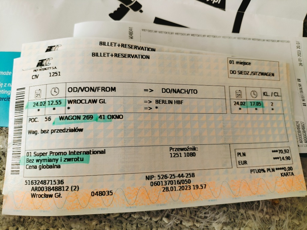 Bilet PKP Intercity Wrocław Berlin | Wrocław | Kup teraz na Allegro ...