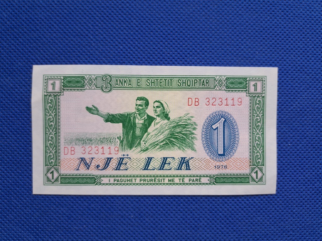ALBANIA 1 LEK 1976 r UNC | Skórka | Licytacja na Allegro Lokalnie