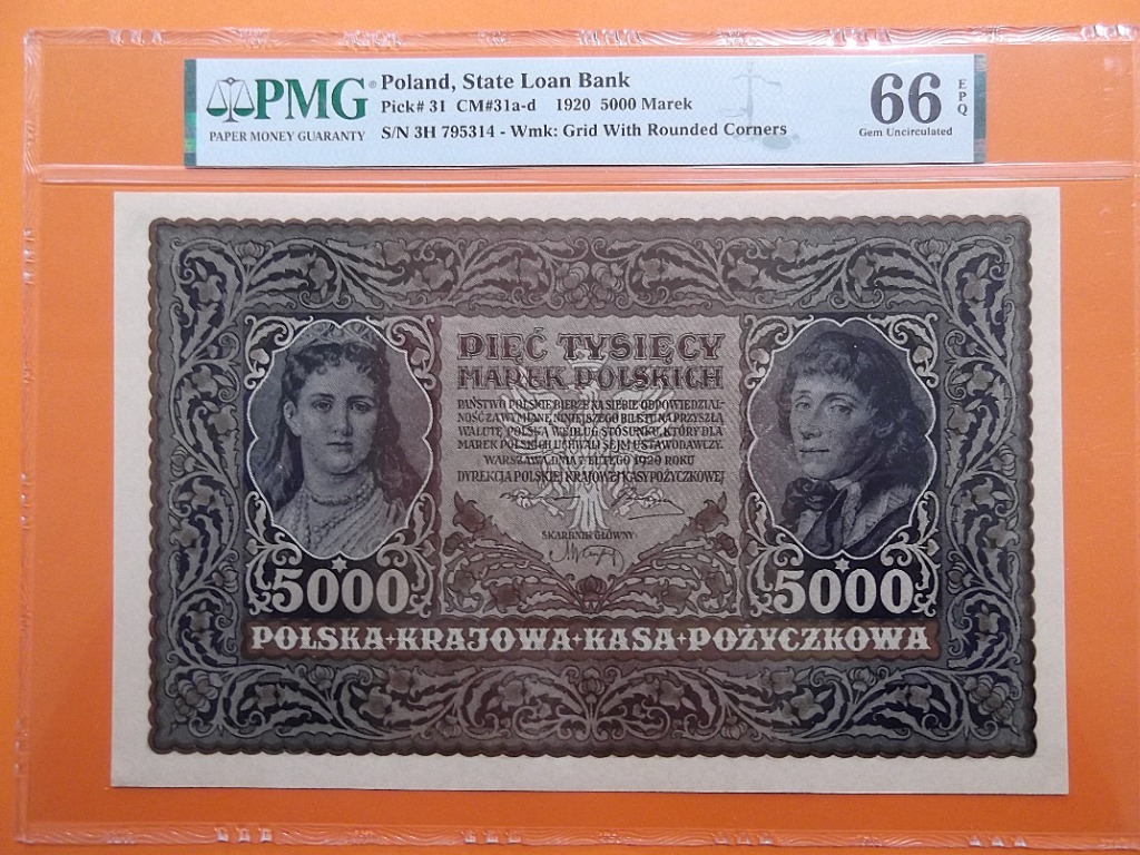 5000 marek 1920 III Serja H PMG66 EPQ | Bydgoszcz | Kup teraz na ...