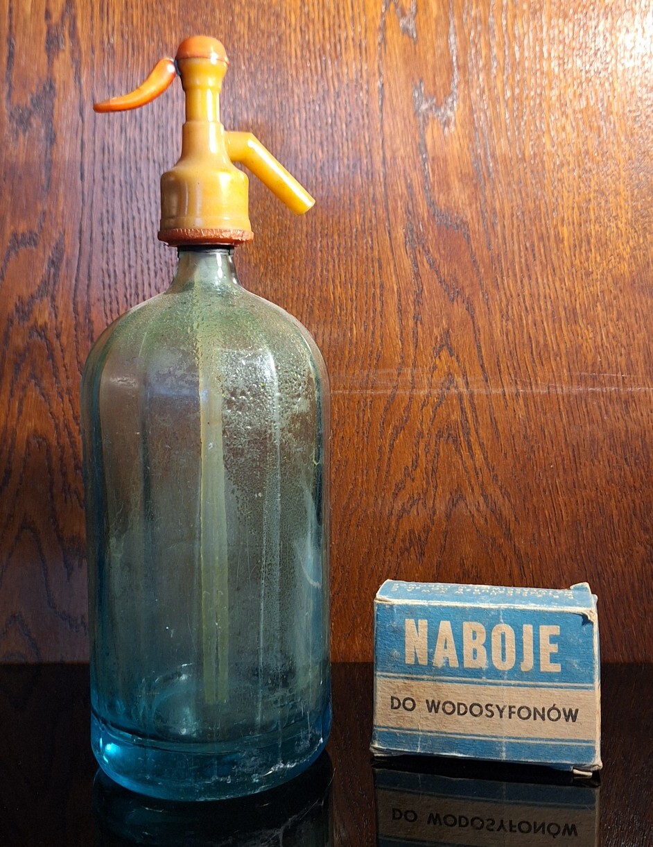 Stary szklany syfon z nabojami PRL | Lublin | Kup teraz na Allegro Lokalnie