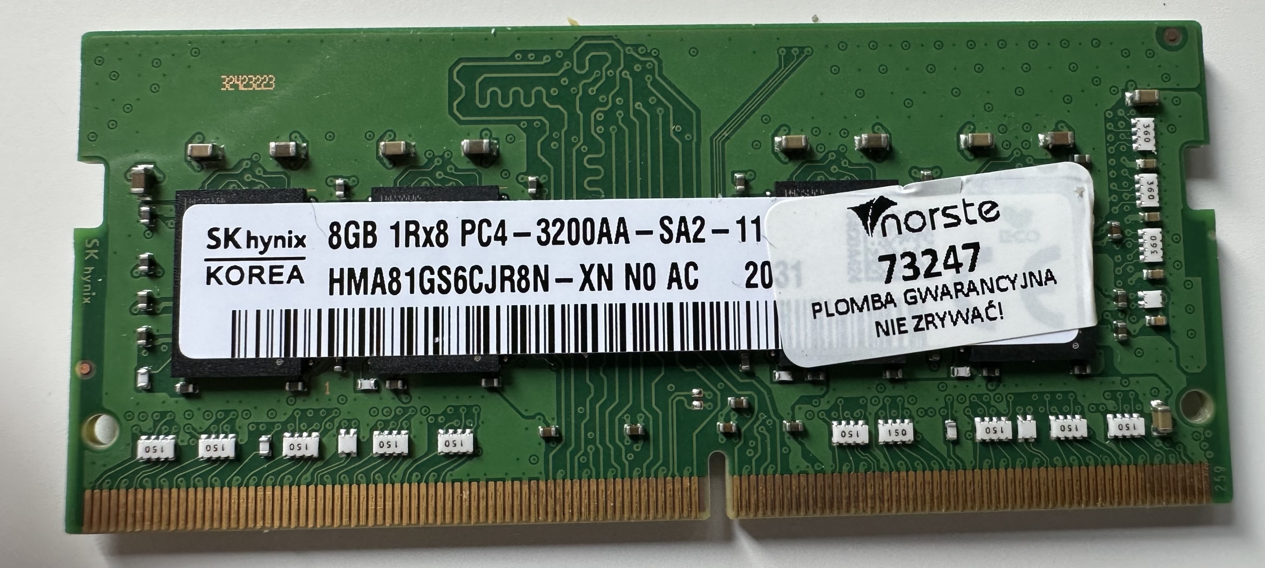 Pamięć RAM DDR4 SK Hynix 1rx8 PC4-3200AA SA2 8GB | Warszawa | Kup teraz na Allegro Lokalnie
