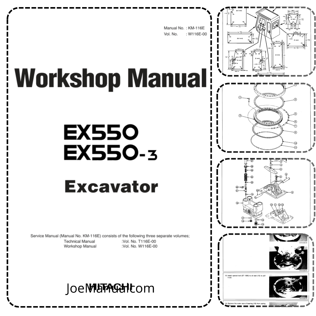 HITACHI EX550 EX550-3 Excavator Workshop Manual Instrukcja serwisowa ...
