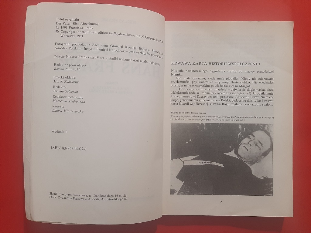 Mój ojciec Hans Frank NIKLAS FRANK | Warszawa | Kup teraz na Allegro ...