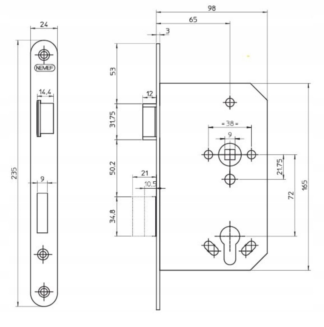 ABLOY NEMEF 1769/46 DIN 18250 zamek do drzwi | Sosnowiec | Kup teraz na ...