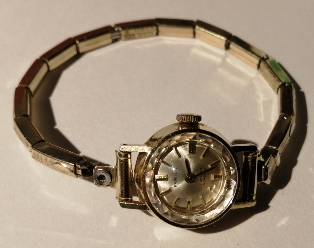 Złoty zegarek SWISS MADE damski FABUNA próba 585 14k vintage | Łódź ...