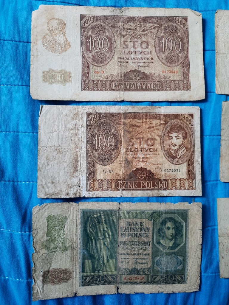 stare polskie banknoty PRL 20,50,100 zł 1934,1940 | Wejherowo | Kup ...