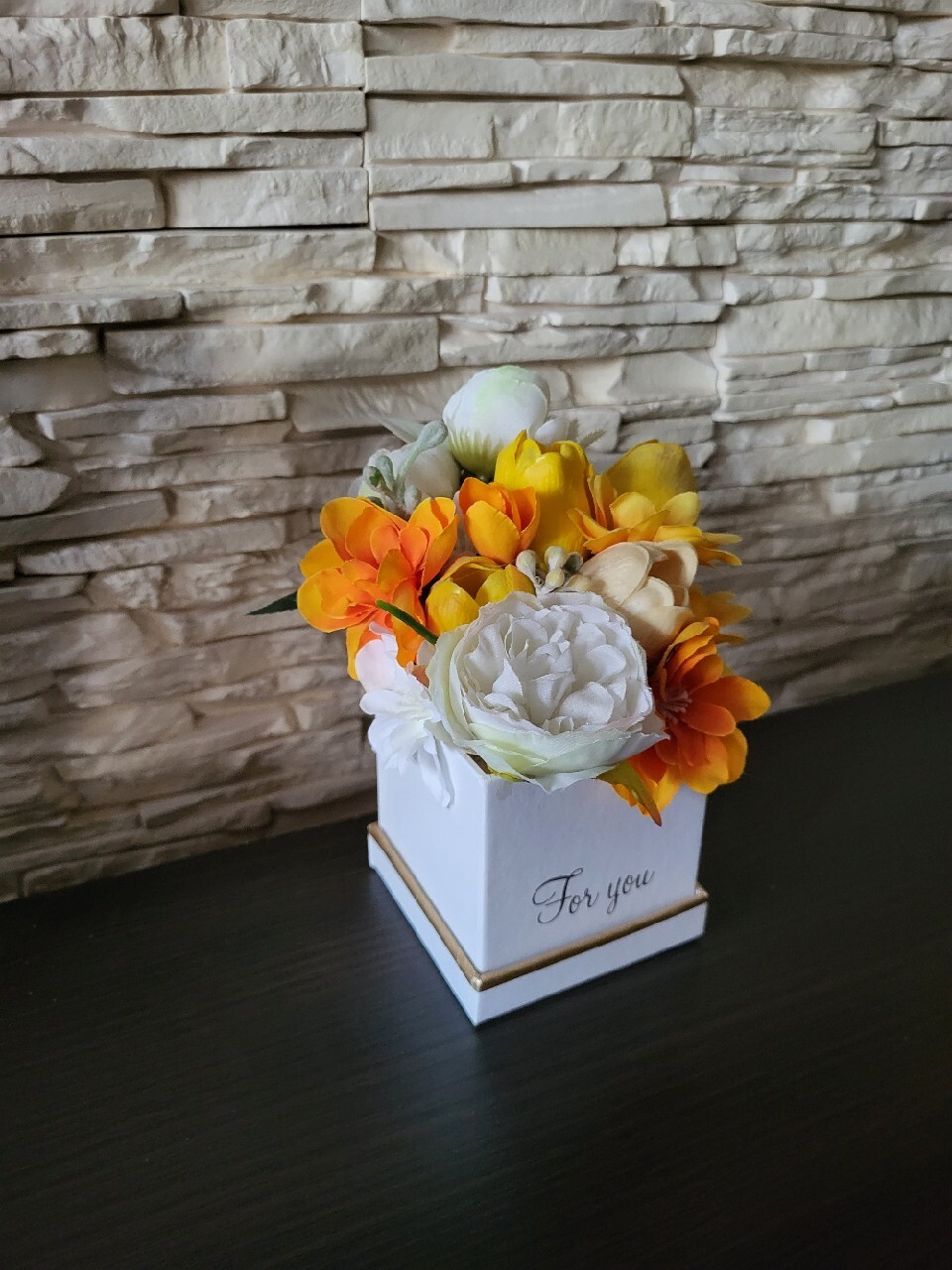 Mini Flower Box Prezent Sztuczne Kwiaty w Pudełku | Łowicz | Kup teraz ...