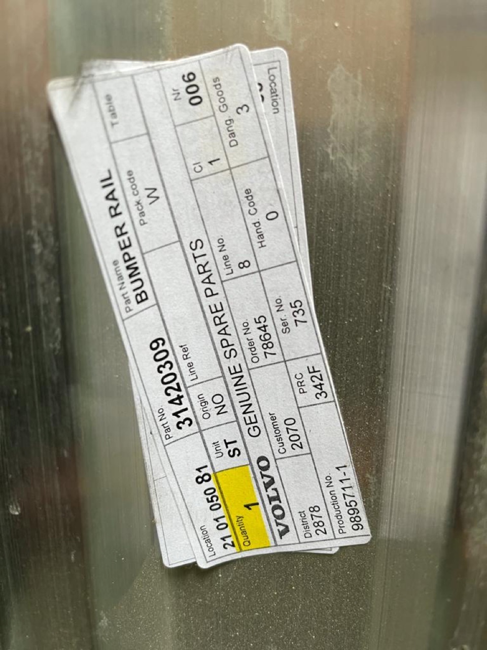 Belka wzmocnienie zderzaka przód Volvo 31420309 | Suwałki | Ogłoszenie ...