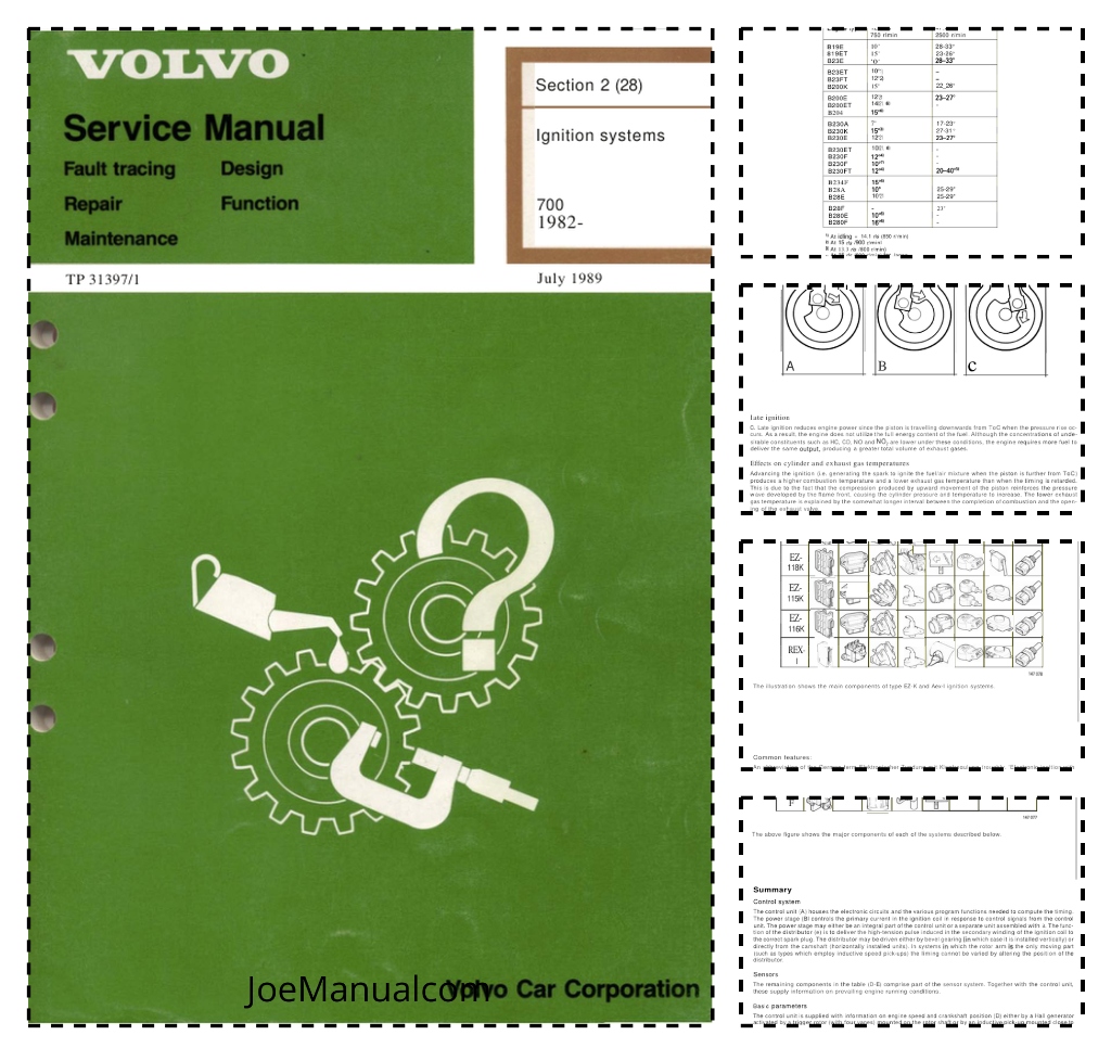 Volvo B23E Engine Service Manual Instrukcja serwisowa naprawcza ...
