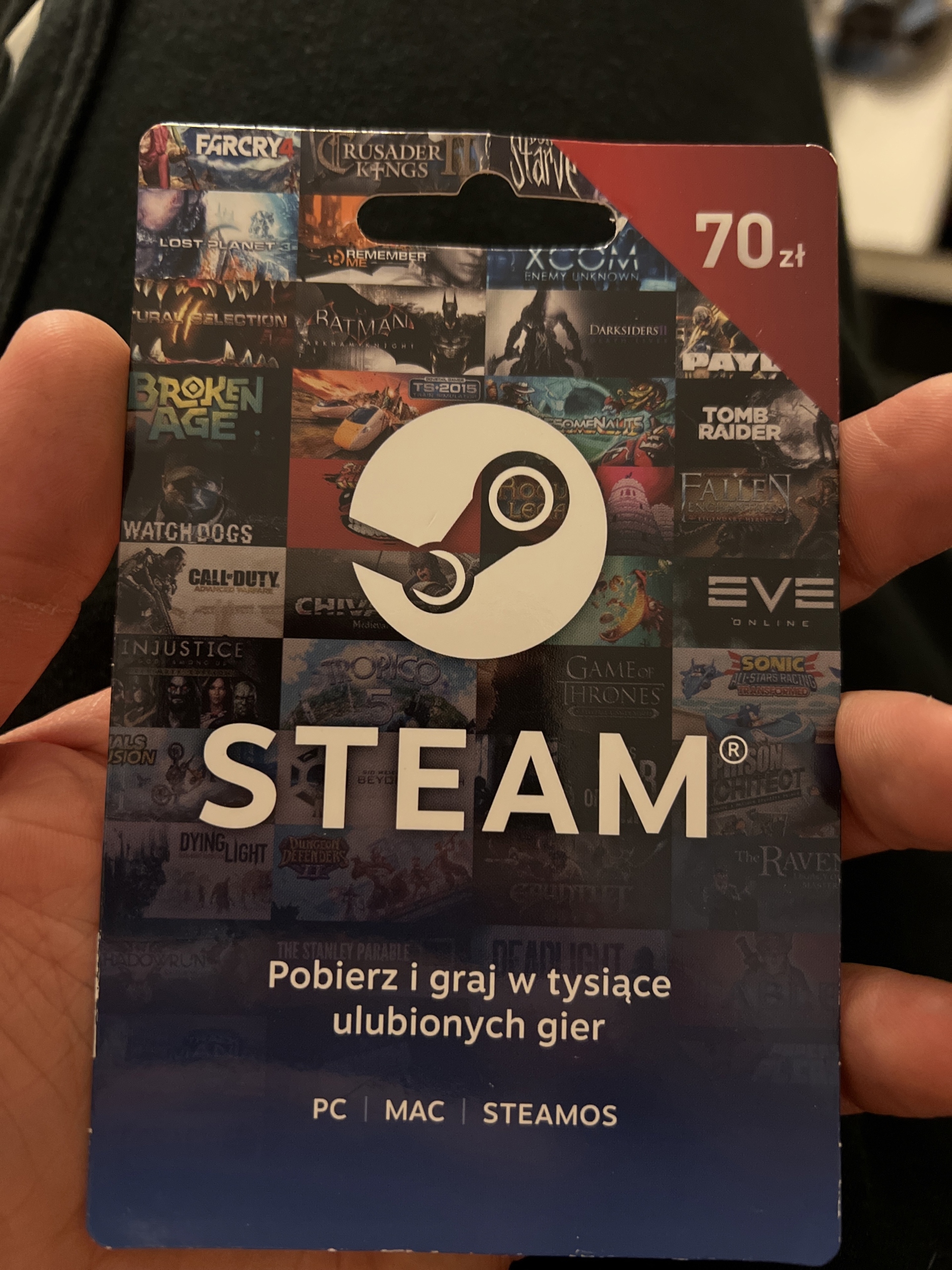 Karta podarunkowa STEAM 70zł | Ostrów wielkopolski | Kup teraz na Allegro Lokalnie