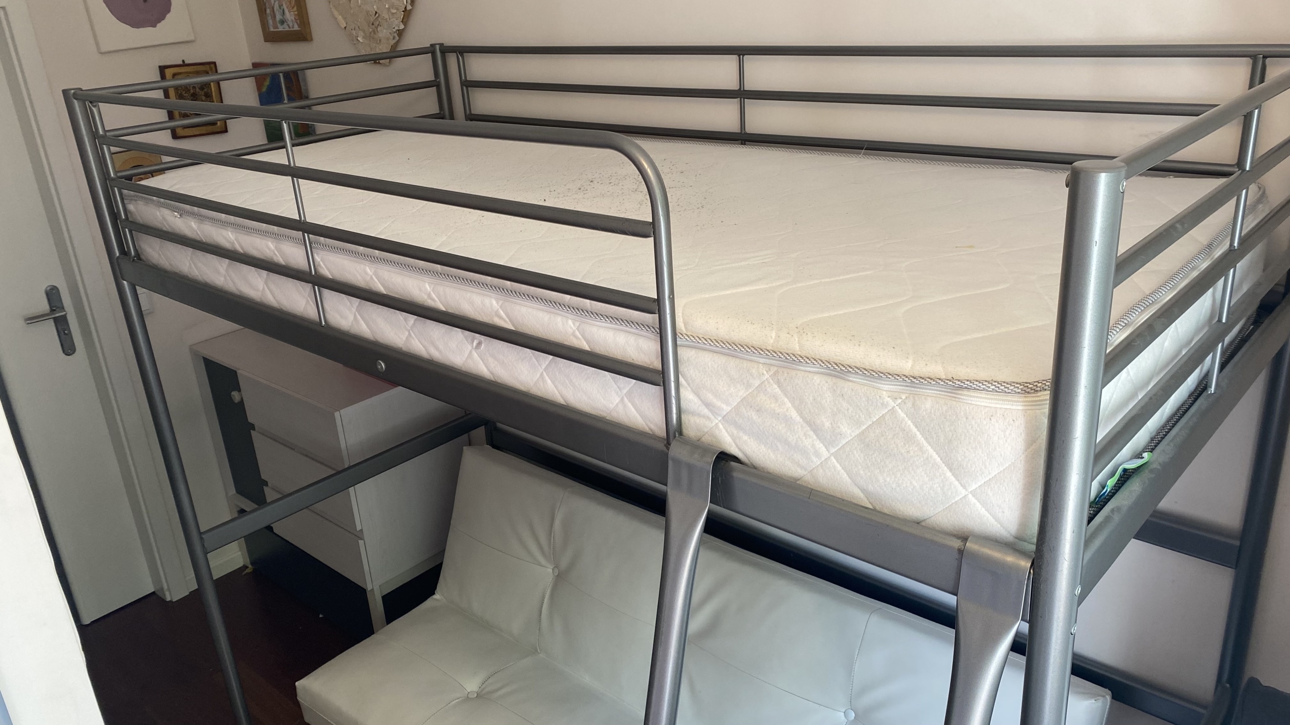 Rama łóżka antresola, metalowa, IKEA SVARTA,90x200 | Wrocław | Ogłoszenie na Allegro Lokalnie